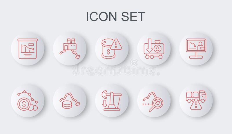 Set Line Stop Delivery Cargo Truck, Dollar Rate Decrease, Drop in Crude ...