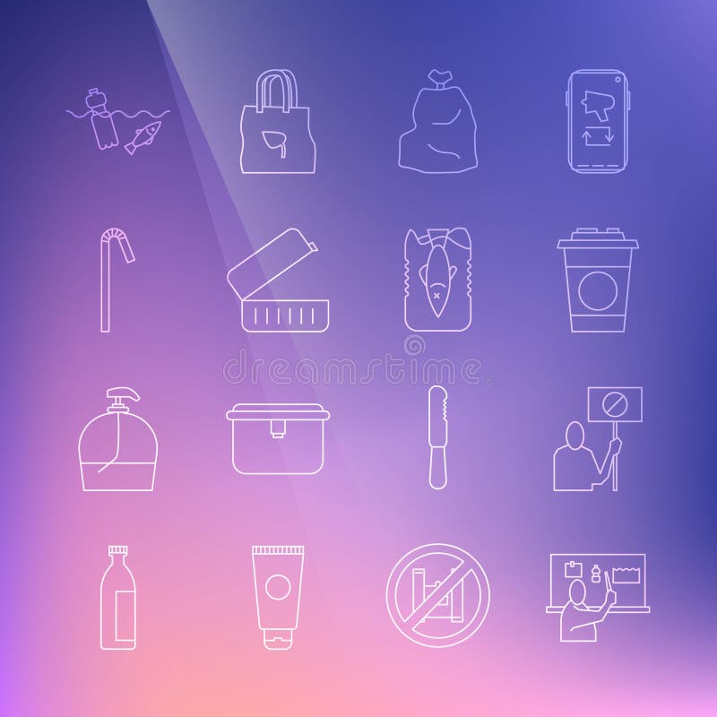 Set Line Stop Plastic Pollution, Nature Saving Protest, Paper Glass ...