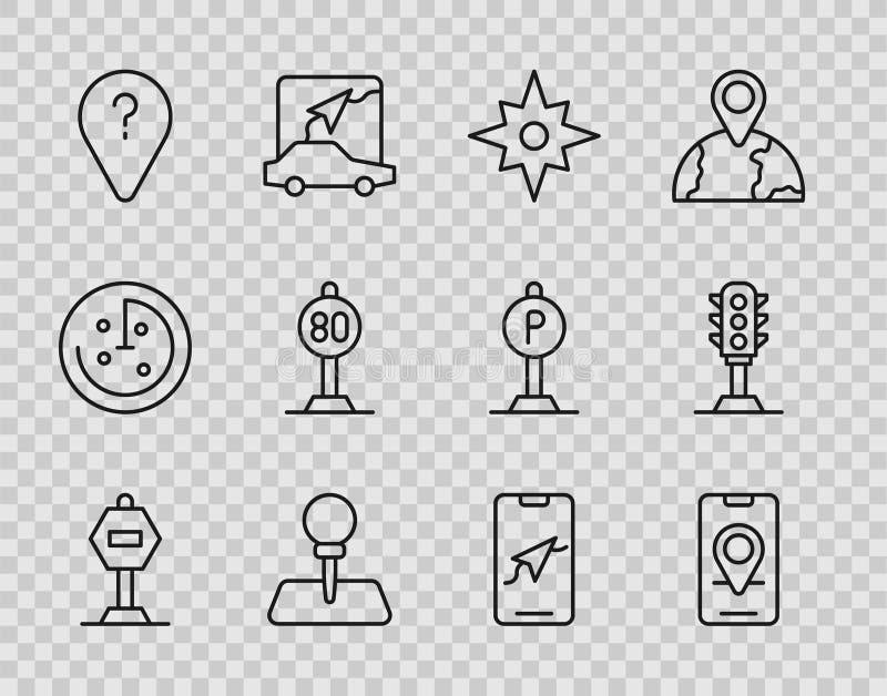 Set Line Stop Sign, City Map Navigation, Wind Rose, Push Pin, Unknown ...