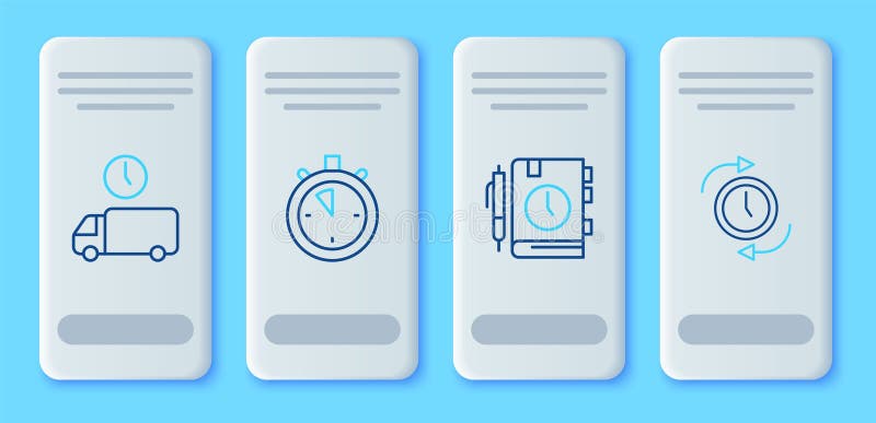 Set Line Stopwatch, daily Paper Notepad, Delivery Time and Clock with ...