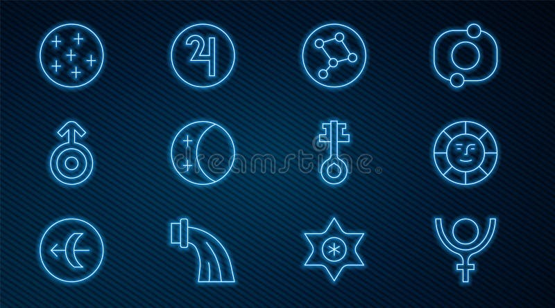 Set Line Symbol Pluto, Sun, Great Bear Constellation, Eclipse of the ...