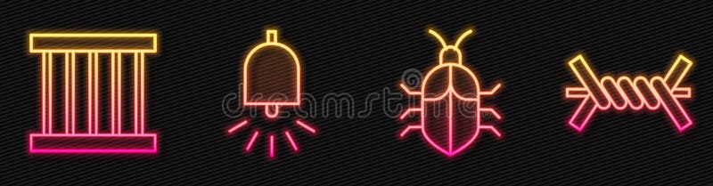 Set Line System Bug Concept, Prison Window, Ringing Alarm Bell and ... Set Line System Bug Concept, Prison Window, Ringing Alarm Bell and ...