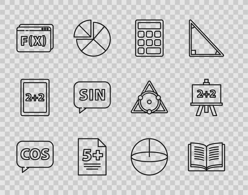 Set Line Tablet with Calculator, Equation Solution, Triangle Math ... Set Line Tablet with Calculator, Equation Solution, Triangle Math ...