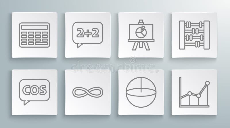 Set Line Tablet with Calculator, Graph, Schedule, Chart, Diagram ... Set Line Tablet with Calculator, Graph, Schedule, Chart, Diagram ...