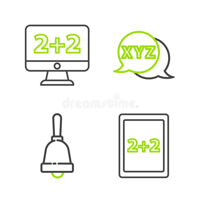 Set Line Tablet With Calculator Ringing Bell Xyz Coordinate System