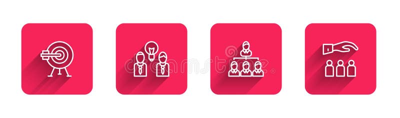 Set Line Target with Arrow, People Lamp Bulb, Hierarchy Organogram ... Set Line Target with Arrow, People Lamp Bulb, Hierarchy Organogram ...