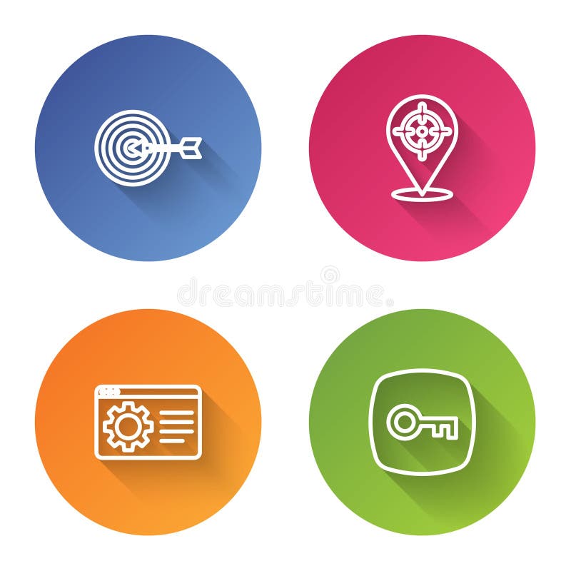 Set Line Target, , Browser Setting and Key. Color Circle Button Stock ... Set Line Target, , Browser Setting and Key. Color Circle Button Stock ...