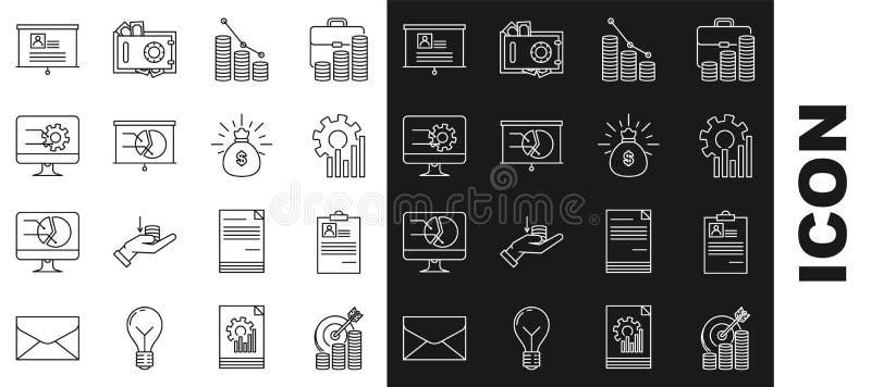 Set Line Target with Coin Symbol, Clipboard Resume, Pie Chart ... Set Line Target with Coin Symbol, Clipboard Resume, Pie Chart ...
