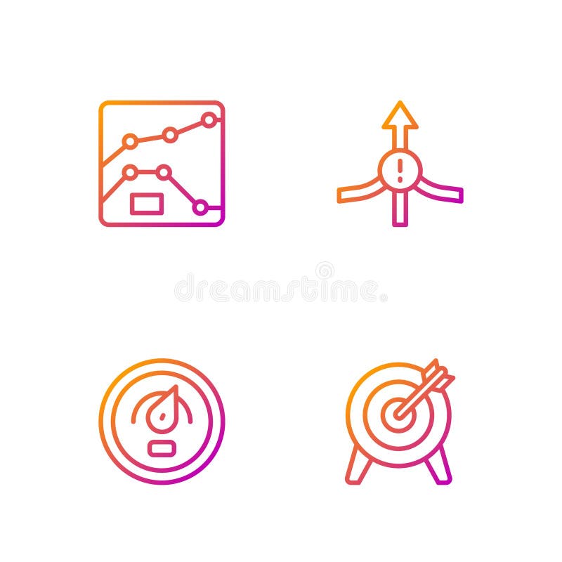 Set Line Target, Digital Speed Meter, Graph, Chart, Diagram and Arrow ...