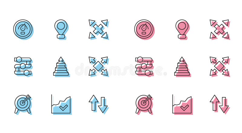 Set Line Target, Financial Growth Increase, Digital Speed Meter, Arrow ... Set Line Target, Financial Growth Increase, Digital Speed Meter, Arrow ...
