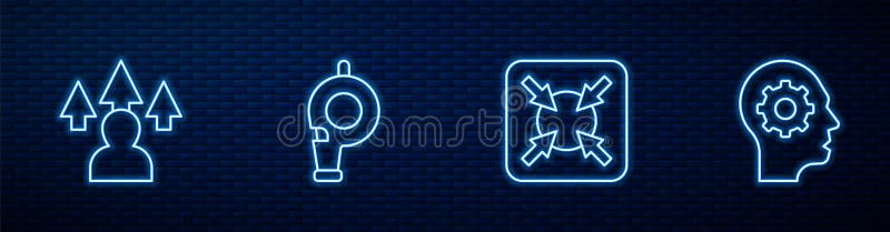 Set Line Target, Front End Development, Whistle and Human Head with ...