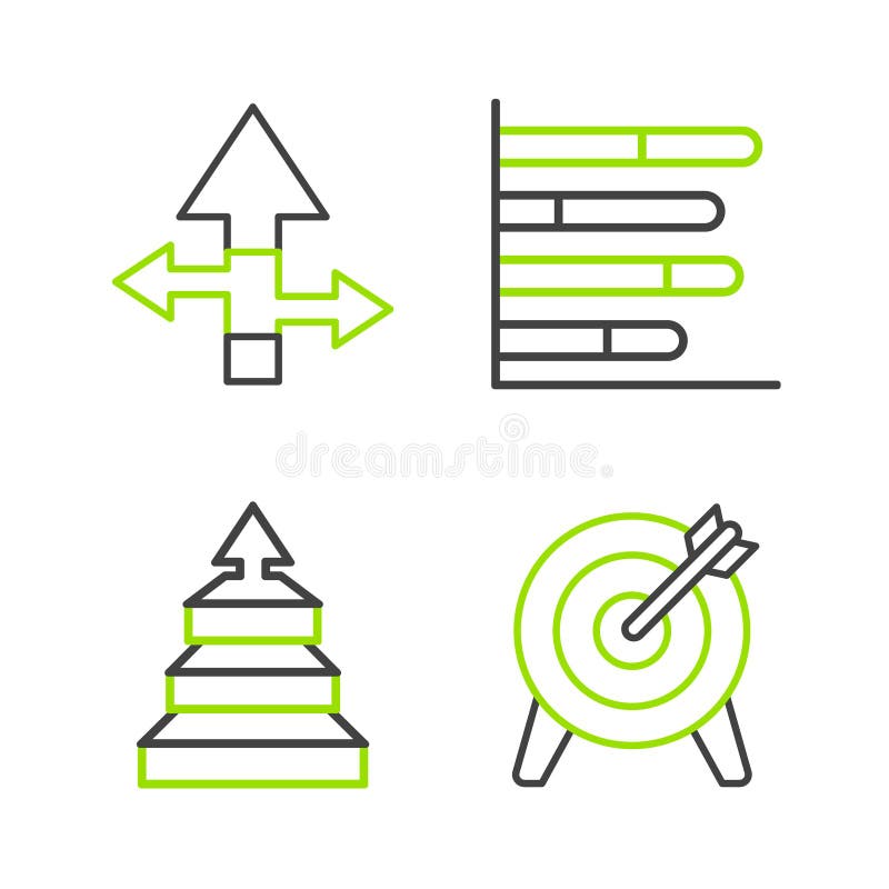Set Line Target, Pyramid Chart Infographics, Pie and Arrow Icon. Vector ... Set Line Target, Pyramid Chart Infographics, Pie and Arrow Icon. Vector ...