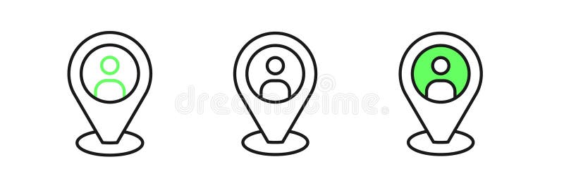 Set Line Taxi Client Icon Isolated on White Background. Vector Stock ...