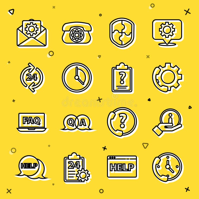 Set Line Telephone 24 Hours Support, Information, Shield, Time ...