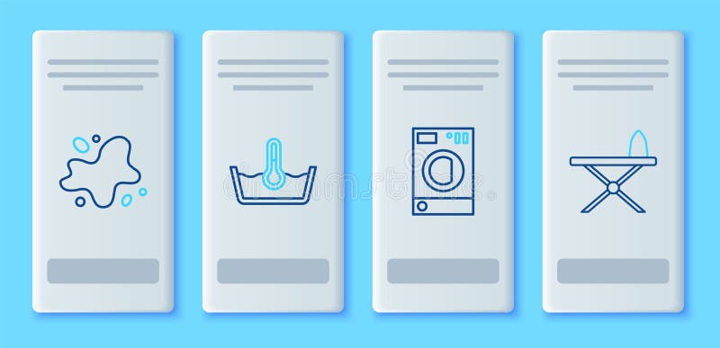 Set Line Temperature Wash, Washer, Water Spill and Iron and Ironing ...