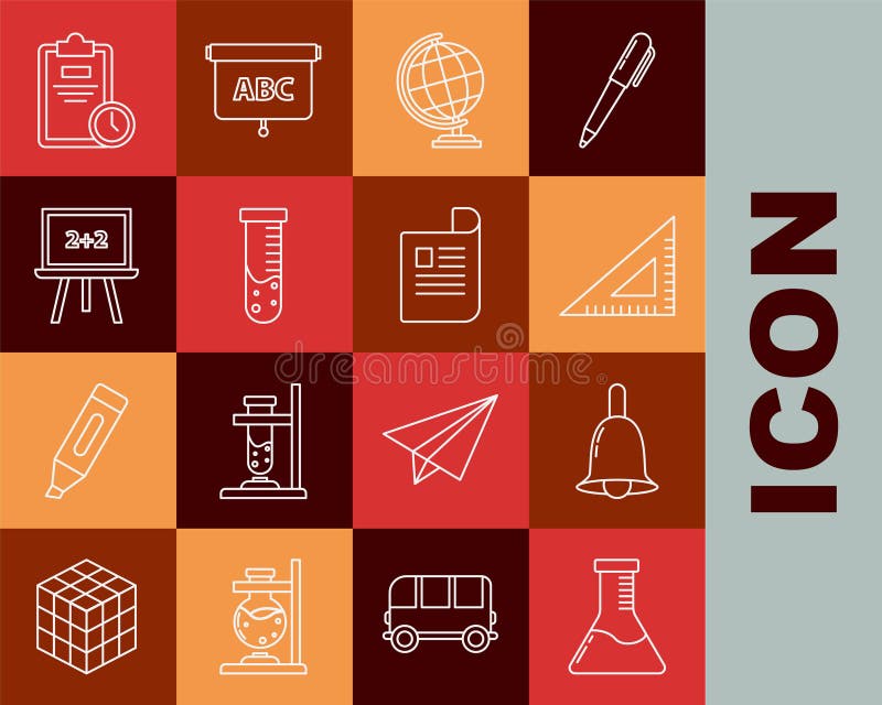 Set Line Test Tube and Flask Chemical Laboratory, Ringing Bell ...