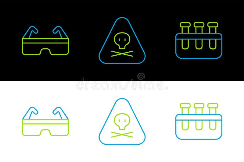 Set Line Test Tube and Flask, Safety Goggle Glasses and Triangle ...