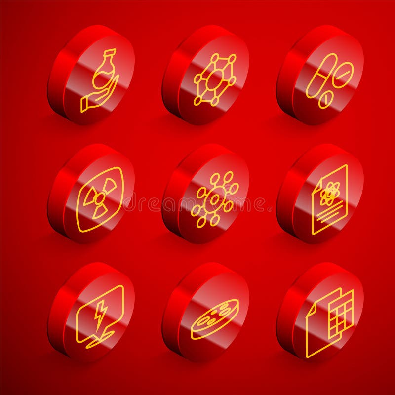 Set Line Test Tube, Molecule, Medicine Pill or Tablet, Radioactive ... Set Line Test Tube, Molecule, Medicine Pill or Tablet, Radioactive ...