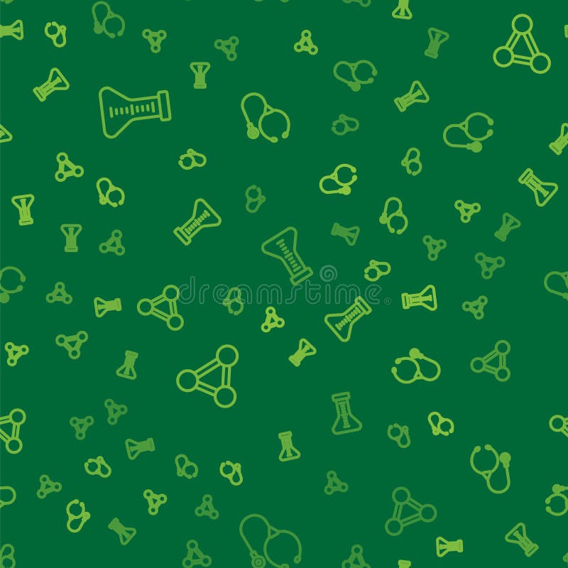 Set Line Test Tube, Molecule and Stethoscope on Seamless Pattern ...