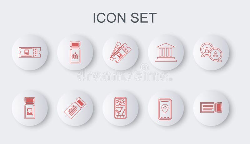 Set Line Ticket, Train Ticket, Infographic of City Map, Bus, Airline ...