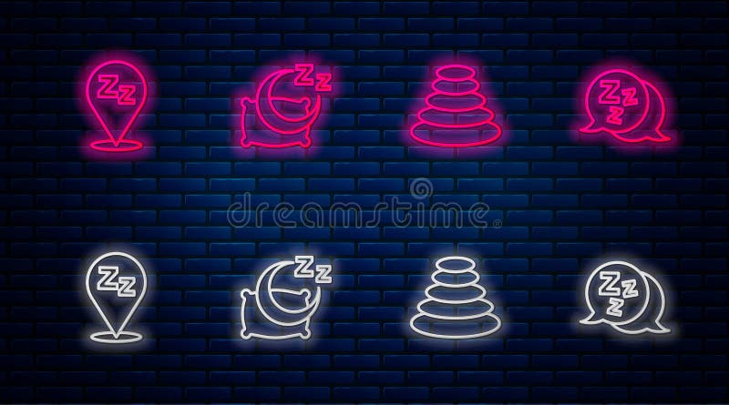 Sleepy Neon Signs Style Text Vector Stock Vector - Illustration of ...