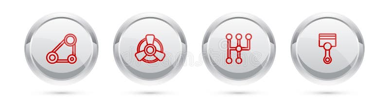 Set Line Timing Belt Kit, Car Motor Ventilator, Gear Shifter and Engine ...