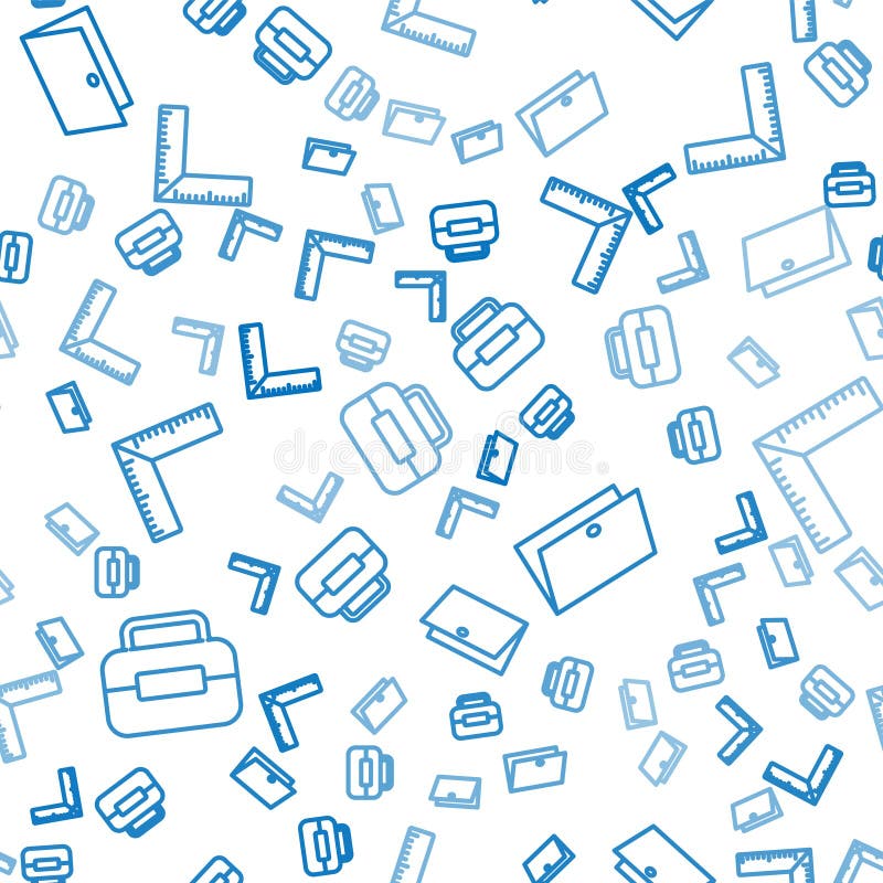 Set Line Toolbox, Closed Door and Corner Ruler on Seamless Pattern ...