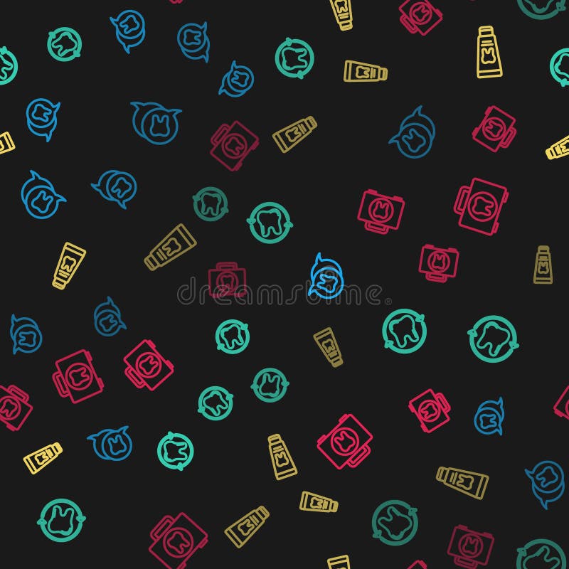 Set Line Tooth, Whitening, Tube of Toothpaste and First Aid Kit on ...