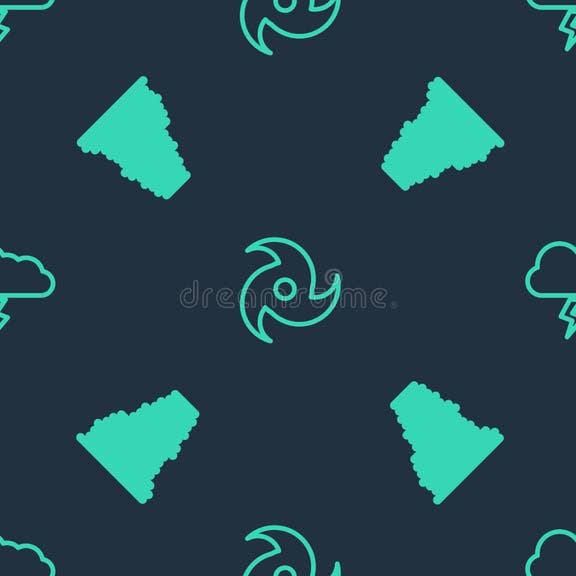 Set Line Tornado, and Storm on Seamless Pattern. Vector Stock ...
