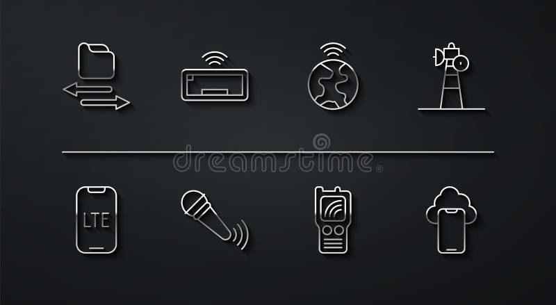 Set Line Transfer Files, LTE Network, Satellite Dish, Walkie Talkie ... Set Line Transfer Files, LTE Network, Satellite Dish, Walkie Talkie ...