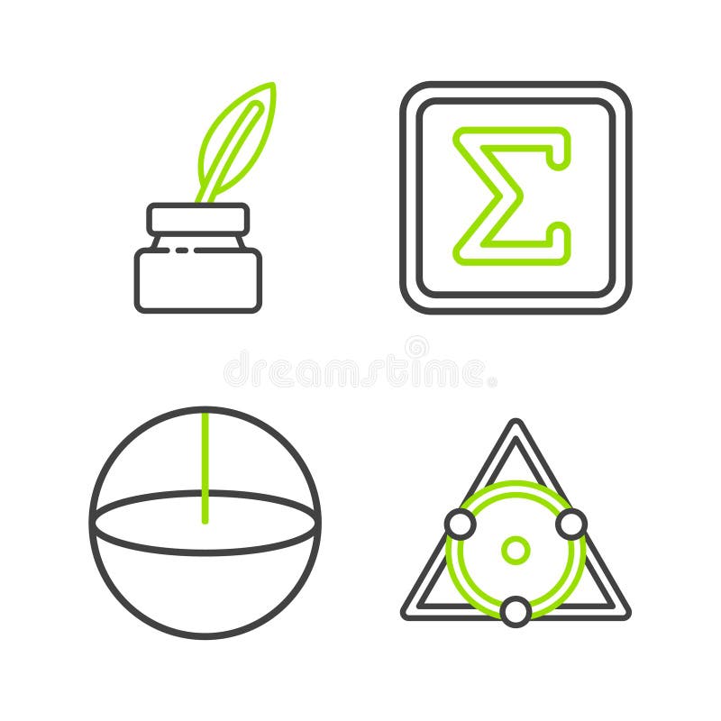 Set Line Triangle Math, Geometric Figure Sphere, Sigma Symbol and ...