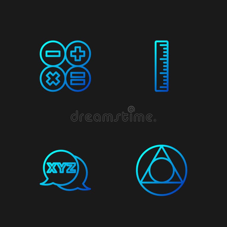 Set Line Triangle Math, XYZ Coordinate System, Calculator and Ruler ...