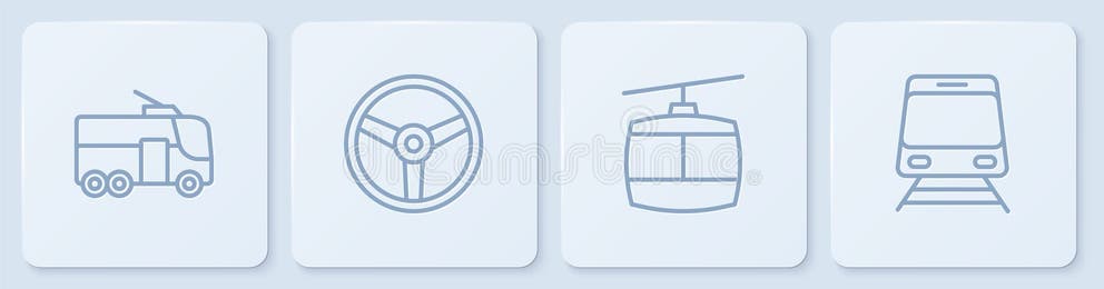 Line Trolleybus Cable Car Steering Wheel Stock Illustrations – 5 Line ...