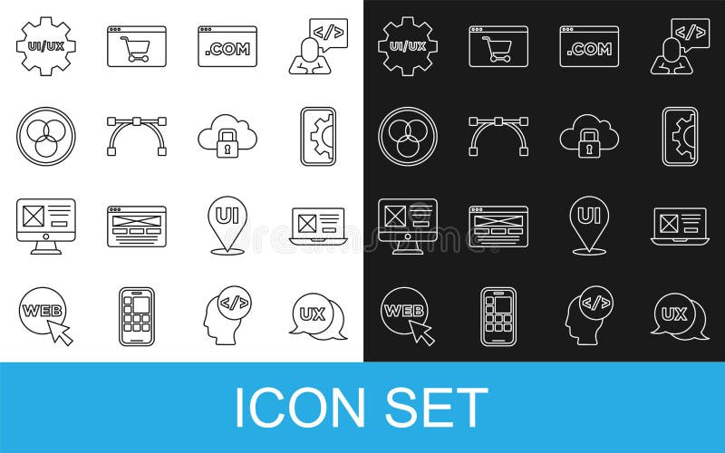 Set Line Ui O Ux Design Web Development Bezier Curva Rgb Y Cmyk Color ... Set Line Ui O Ux Design Web Development Bezier Curva Rgb Y Cmyk Color ...