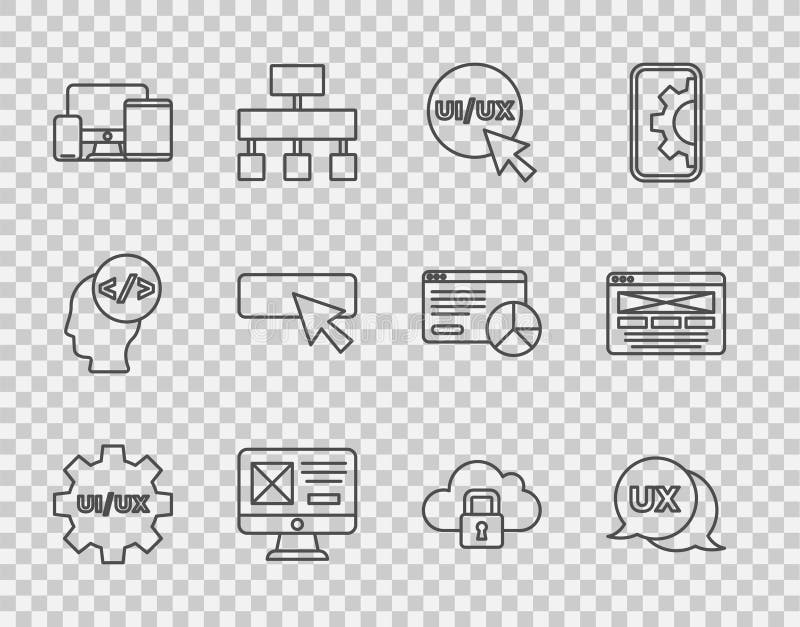 Set Line UI or UX Design, Monitor, Mobile, Tablet, Cloud Computing Lock ... Set Line UI or UX Design, Monitor, Mobile, Tablet, Cloud Computing Lock ...