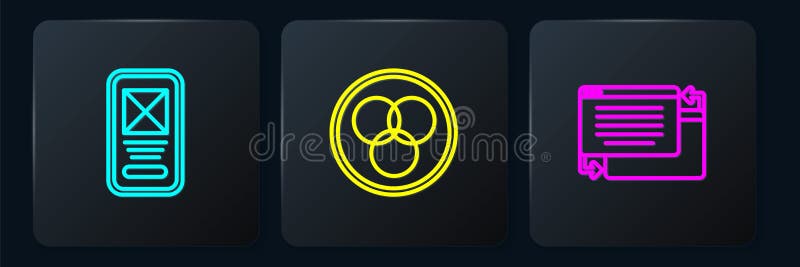 Set Line UI or UX Design, and RGB and CMYK Color Mixing. Black Square ... Set Line UI or UX Design, and RGB and CMYK Color Mixing. Black Square ...
