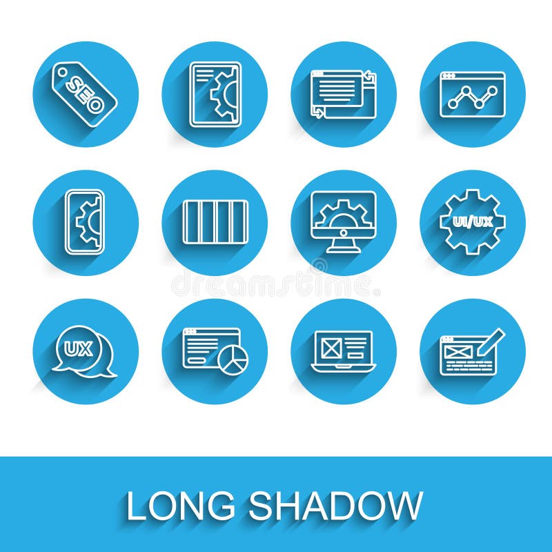 Set Line UI or UX Design, Website Statistic, SEO Optimization, Color ... Set Line UI or UX Design, Website Statistic, SEO Optimization, Color ...