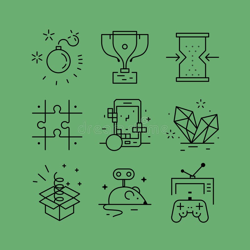 Set of Line Vectors Icons in the Flat Style. Stock Vector ...