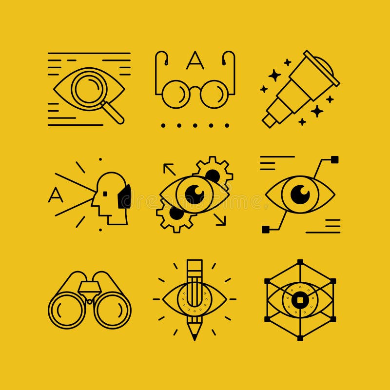 Set of Line Vectors Icons in the Flat Style. Stock Vector ...