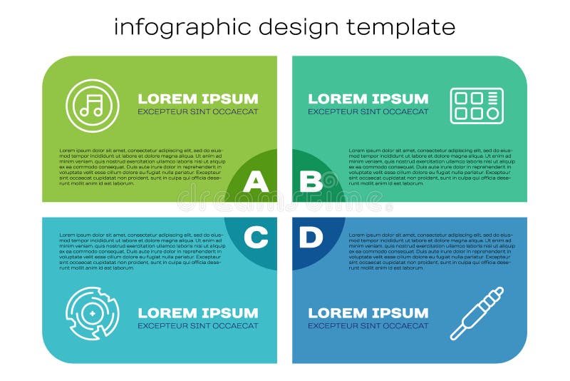 Set Line Vinyl Disk, Music Note, Tone, Audio Jack and Drum Machine ...