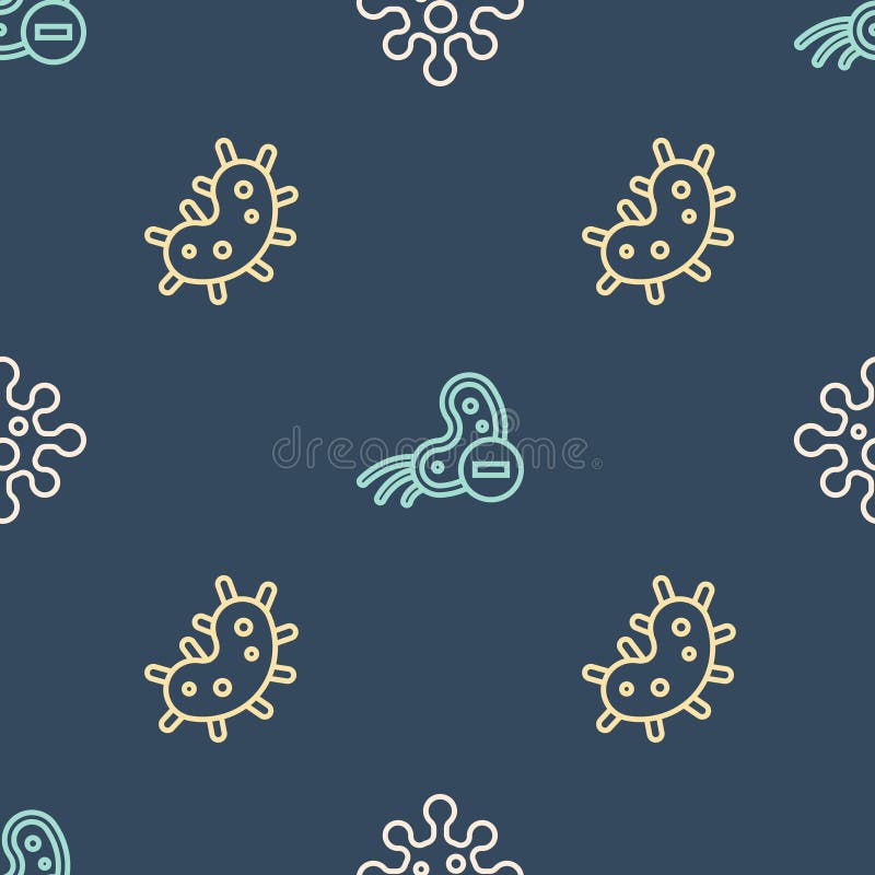 Set Line Virus, and Negative Virus on Seamless Pattern. Vector Stock ...