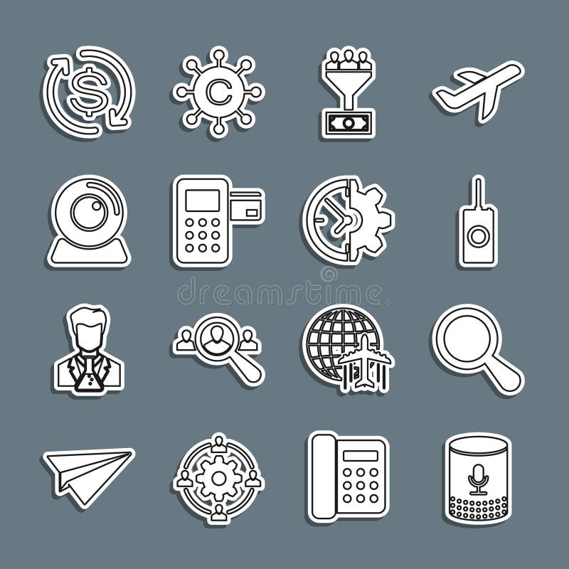 Set Line Voice Assistant, Magnifying Glass, Remote Control, Lead ...