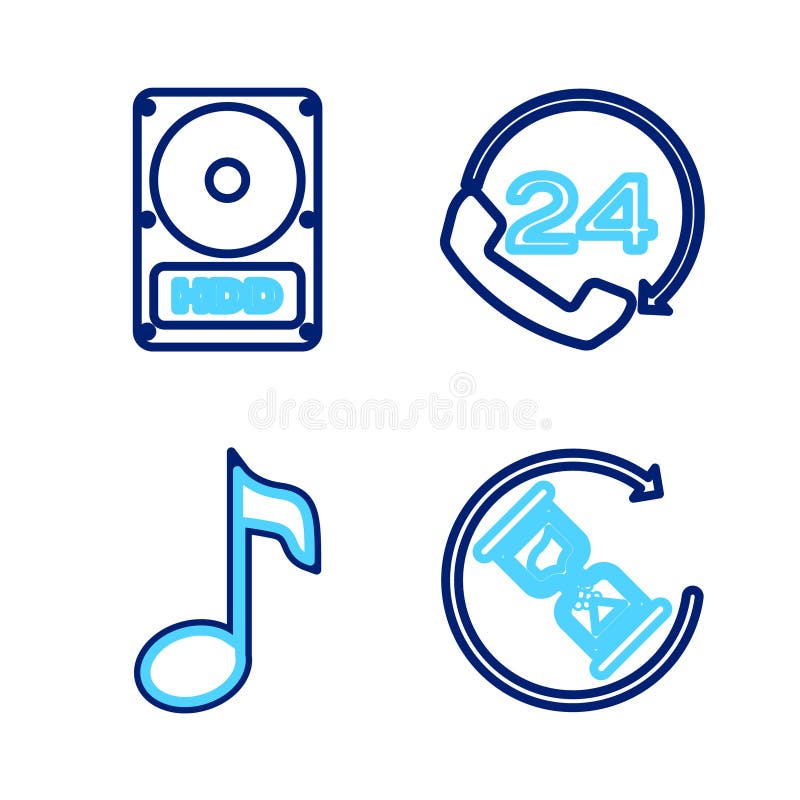 Set Line Waiting, Music Note, Tone, Telephone 24 Hours Support and Hard ...