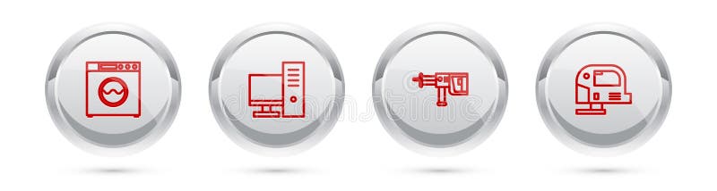 Set Line Washer, Computer Monitor, Rotary Hammer Drill Machine and ...