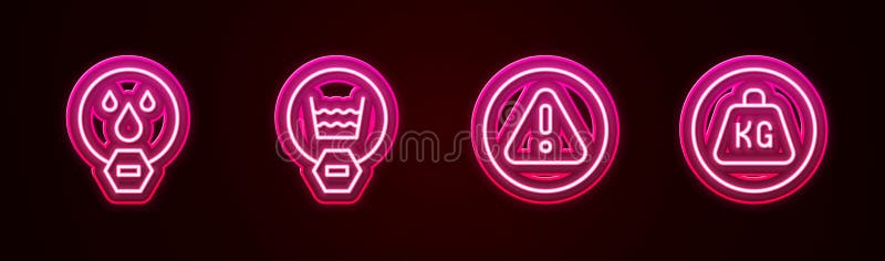 Set Line Water Drop Forbidden, Delicate Wash, Exclamation Mark in ...