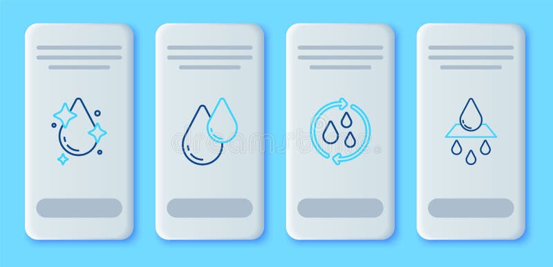 Set Line Water Drop, Recycle Clean Aqua, and Icon. Vector Stock ...