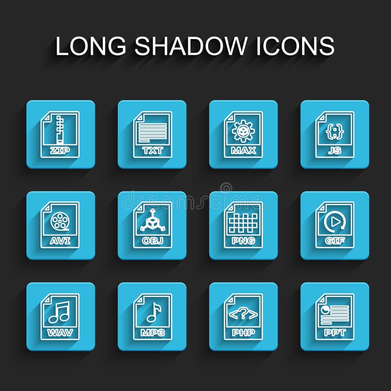 Set Line WAV File Document, MP3, ZIP, PHP, PPT, OBJ, GIF and PNG Icon ... Set Line WAV File Document, MP3, ZIP, PHP, PPT, OBJ, GIF and PNG Icon ...
