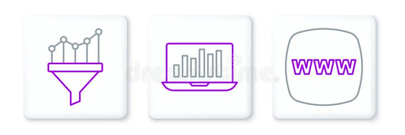 Set Line Website Template, Sales Funnel with Chart and Laptop Graph ... Set Line Website Template, Sales Funnel with Chart and Laptop Graph ...