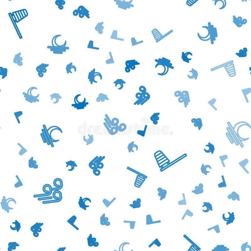 Set Line Windy Weather, Cone Windsock Wind Vane and Sunset on Seamless ...