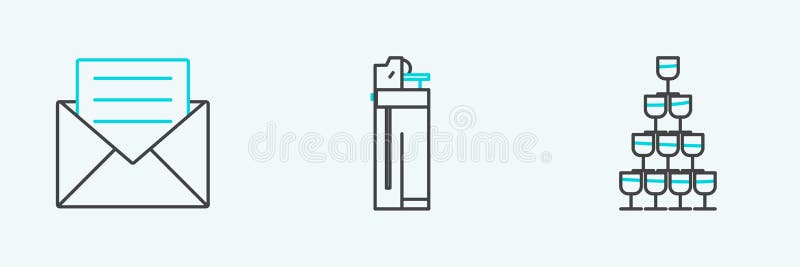 Set Line Wine Glasses Stacked in a Pyramid Tower, Envelope with ...